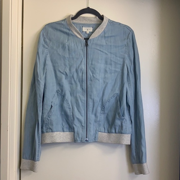 Lou & Grey | Jackets & Coats | Lou Grey Denim Biker Jacket | Poshmark